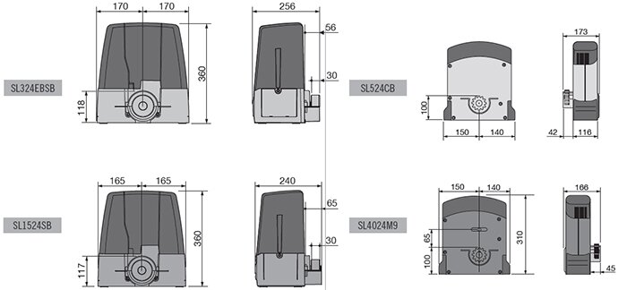 SET SL524CB - Súprava pohonu pre posuvné brány do 500kg so záložným zdrojom | Epohony.sk